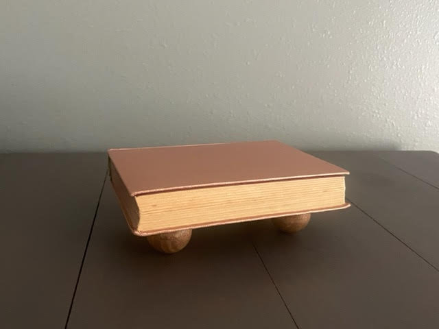 Vintage Painted Book Riser With Wooden Ball Feet, Rose Gold Book ...