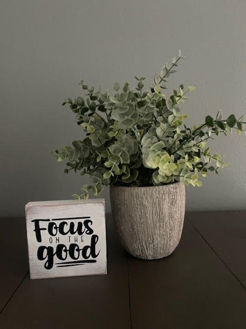 4 Square Distressed White Wood Word Blocks With Various Sayings, Tiered ...