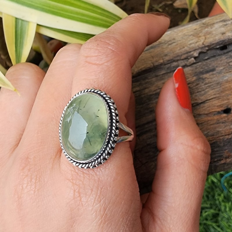 Prehnite Ring - Etsy
