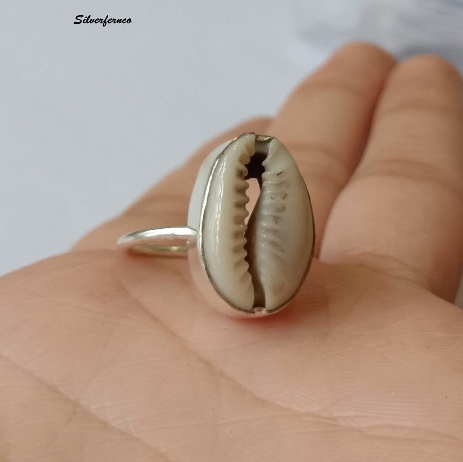Natural Money Cowrie Sea Shell Ring, Handmade Ring, Gift Ring, Natural ...