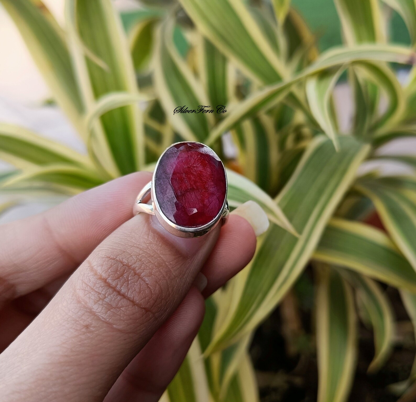 Handmade Ruby Ring: 925 Sterling Silver Band Ring - Etsy