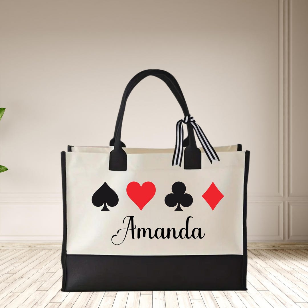 Custom Playing Card Canvas Tote Bag: Bridge, Canasta Gift - Etsy