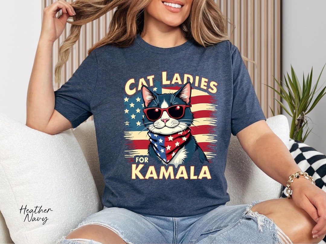 Cat Ladies for Kamala T-shirt, Funny Political Tee, Cat Lover Gift ...