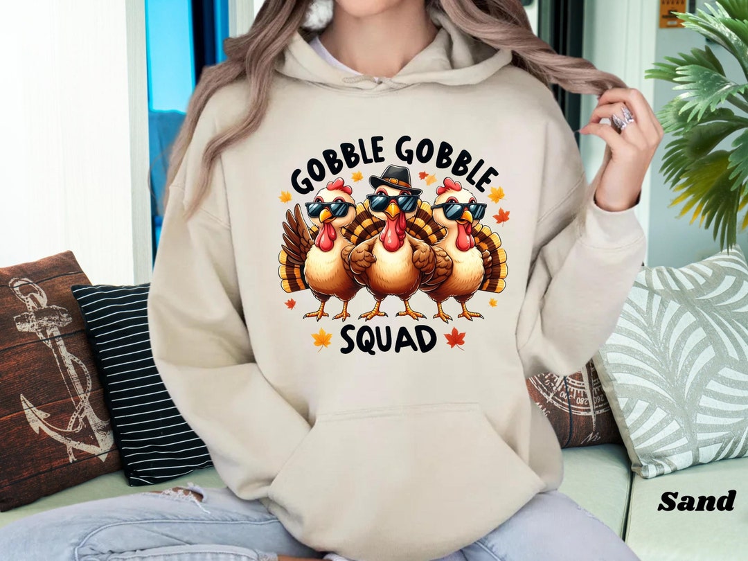 Thanksgiving Gobble Squad Hoodie Turkey Day Sweatshirt Matching Family ...