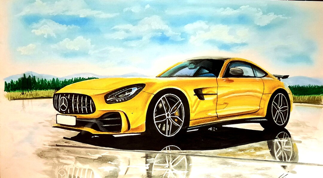Mercedes AMG GT Drawing - Etsy