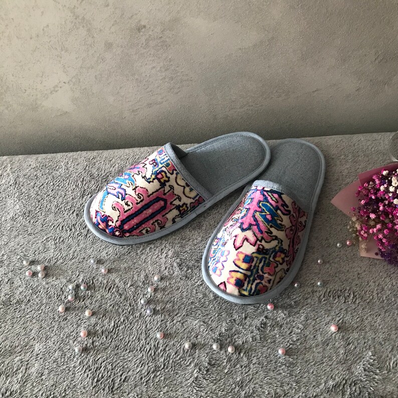 Handmade Recycled Denim Slippers for Women, Indoor Upcycled Jeans Slip ...
