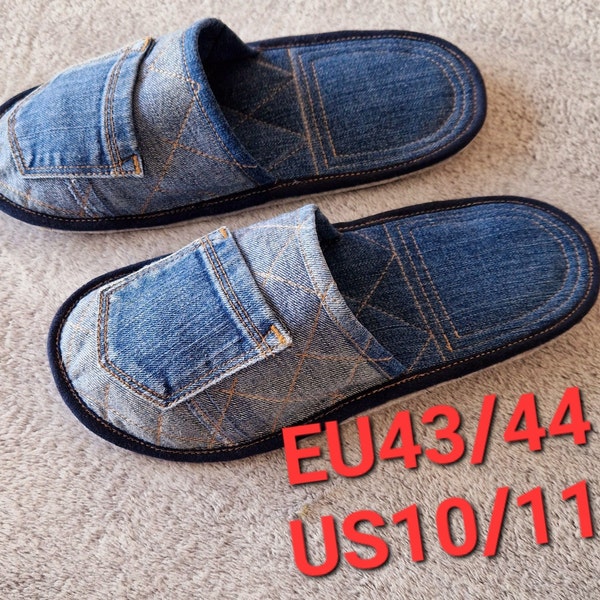 Denim Slippers - Etsy