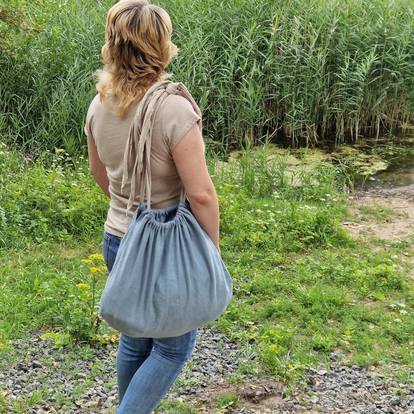 Linen Convertible Bag Backpack, Boho Drawstring Tote, Beach Bag - Etsy