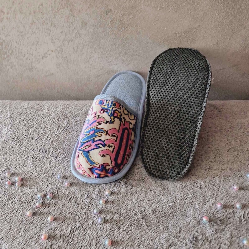 Handmade Recycled Denim Slippers for Women, Indoor Upcycled Jeans Slip ...