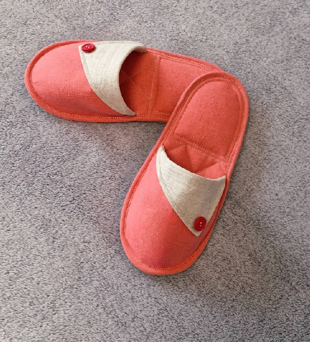 Linen Slippers for Guest, Travel Slippers, Home Shoes for Women, Non ...