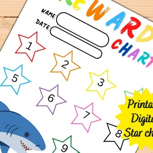 Star Chart for Kids, Potty Training Chart, Animal Reward Chart for ...