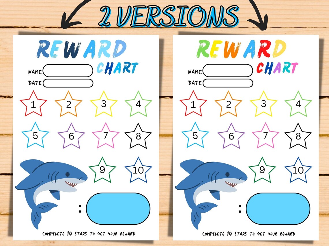 Star Chart for Kids, Potty Training Chart, Animal Reward Chart for ...