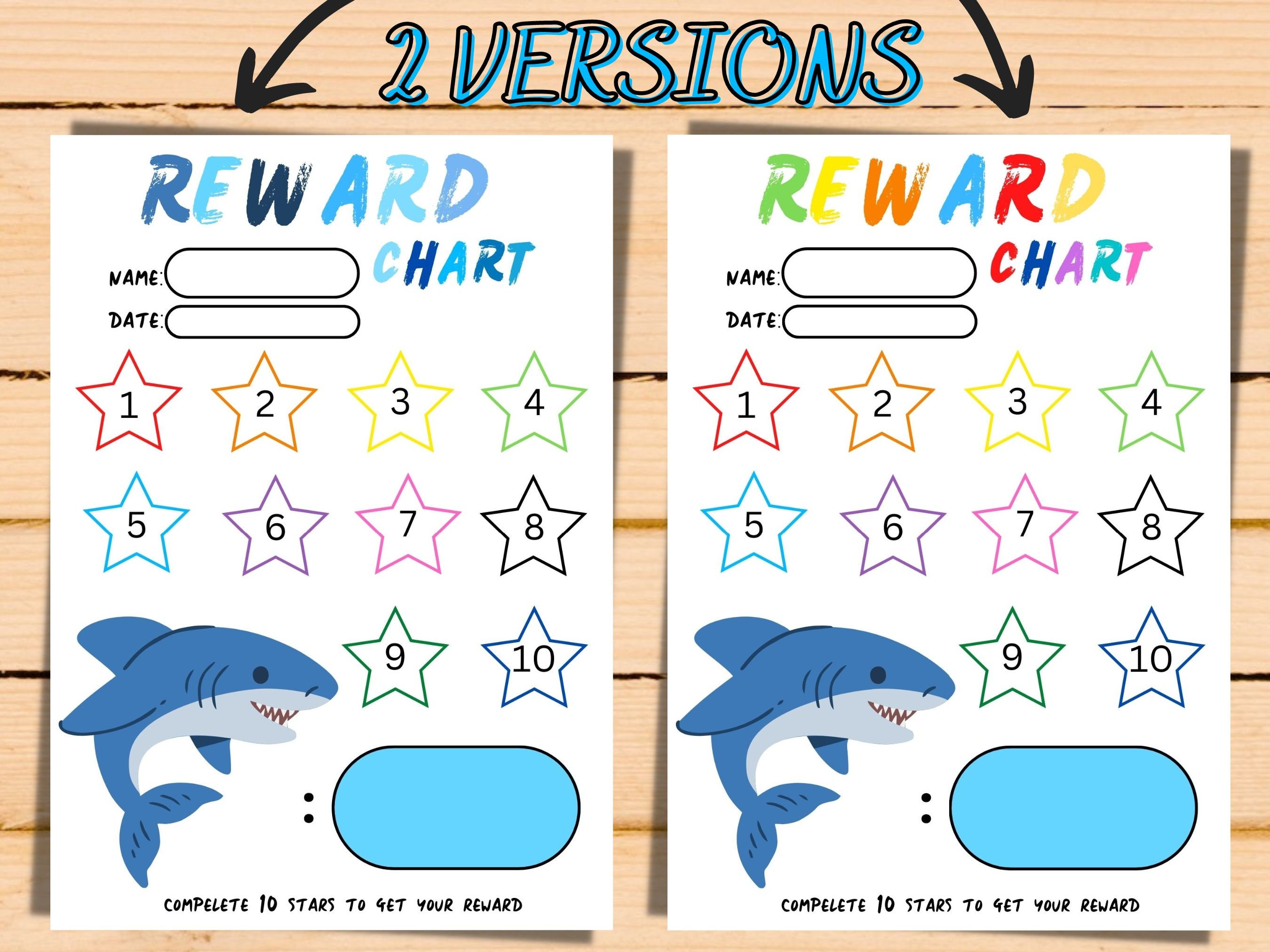 Star Chart for Kids, Potty Training Chart, Animal Reward Chart for ...