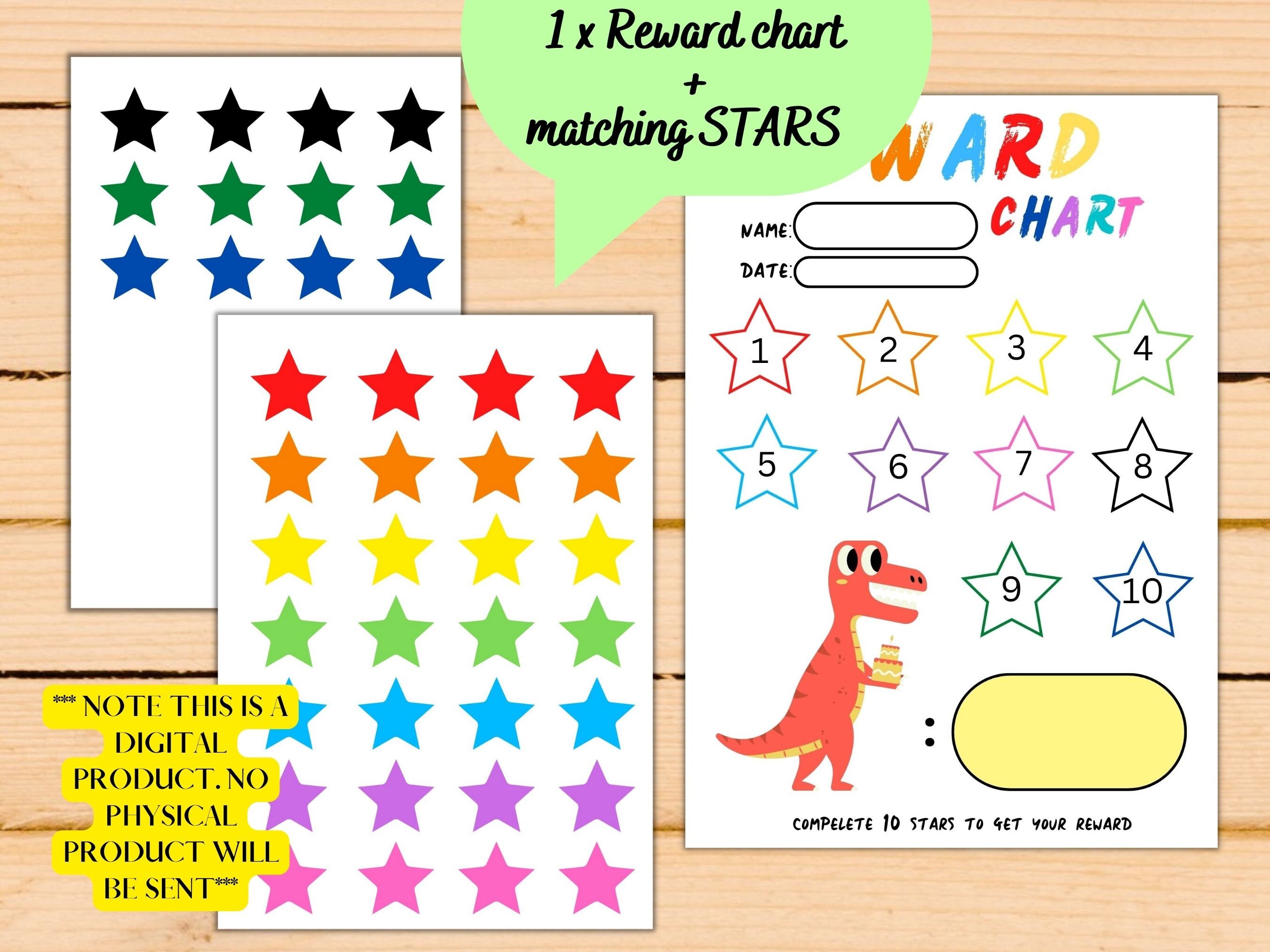Star Chart for Kids, Potty Training Chart, Animal Reward Chart for ...