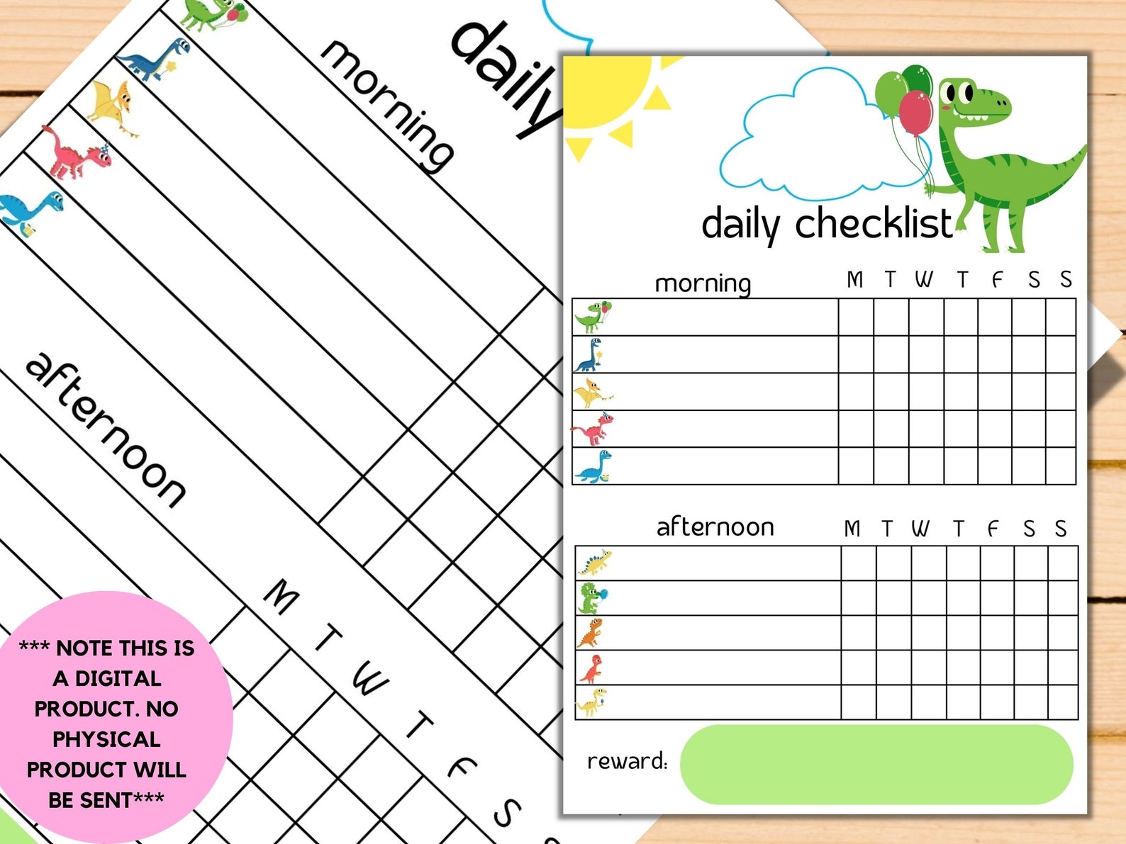 Kids' Daily Routine Chart With Fun Animals and Morning - Etsy