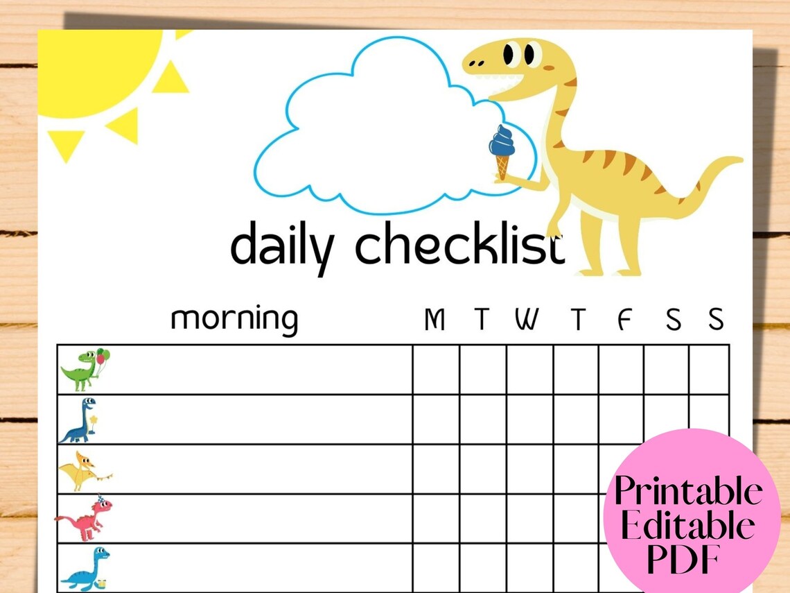 Kids' Daily Routine Chart, With Fun Animals and Morning and Afternoon ...