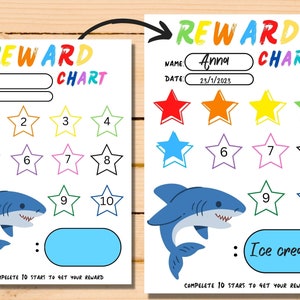 Star Chart for Kids, Potty Training Chart, Animal Reward Chart for ...