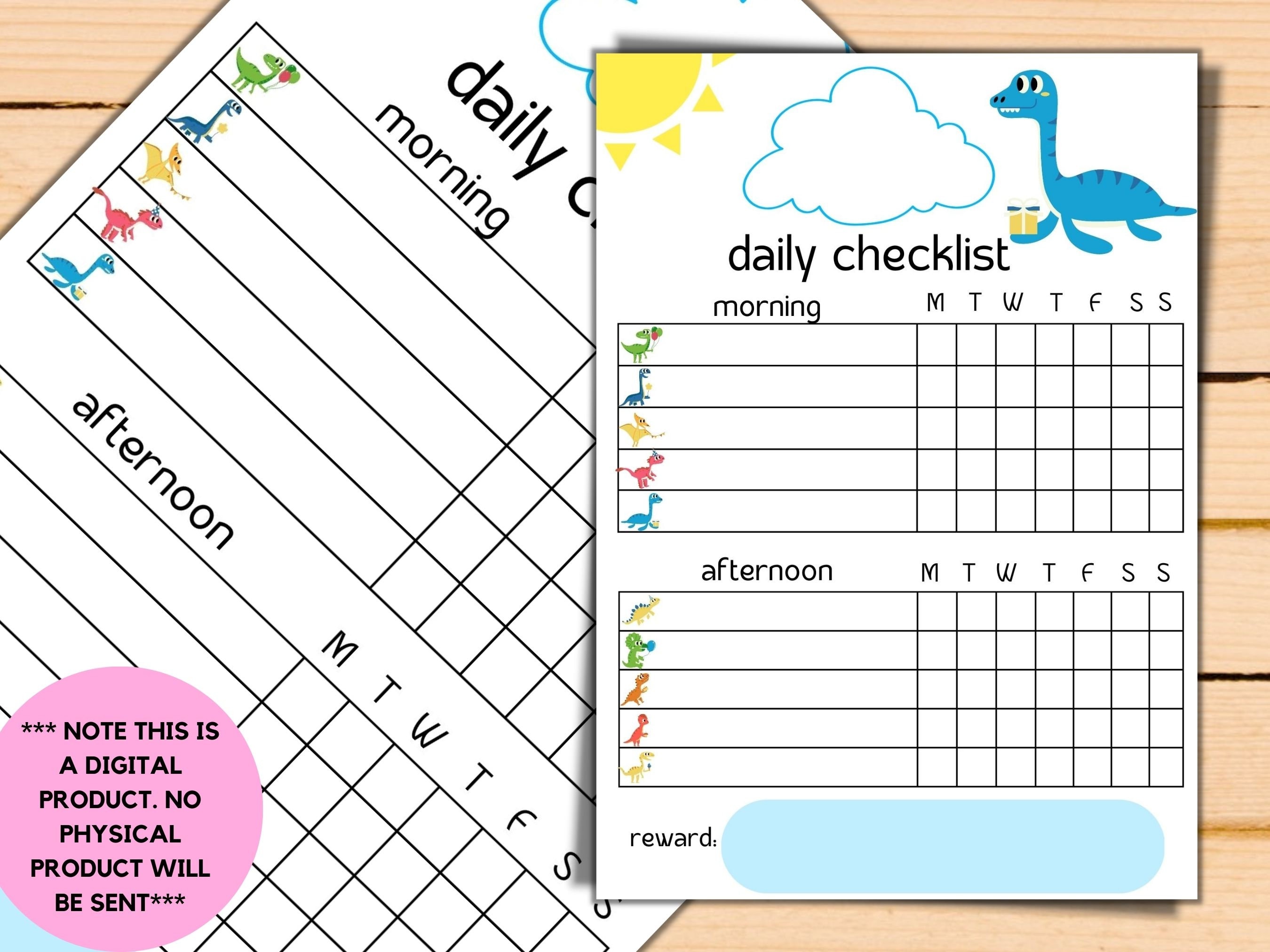 Kids' Daily Routine Chart, With Fun Animals and Morning and Afternoon ...