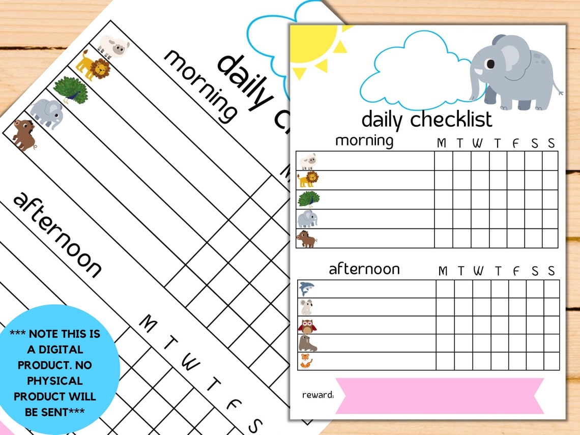 The CANVA Editable PDF is a Daily Routine Chart for Kids - Etsy