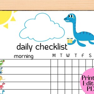 Kids' Daily Routine Chart, With Fun Animals and Morning and Afternoon ...