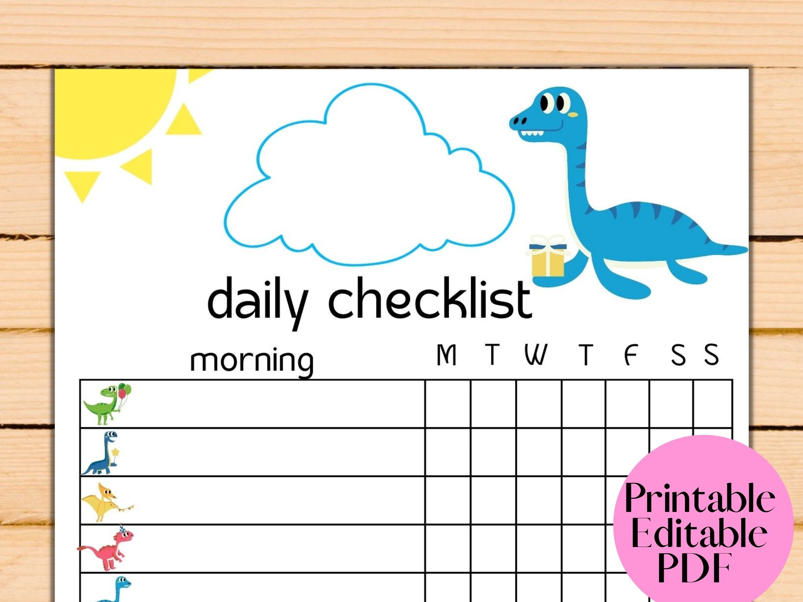 Kids' Daily Routine Chart, With Fun Animals and Morning and Afternoon ...