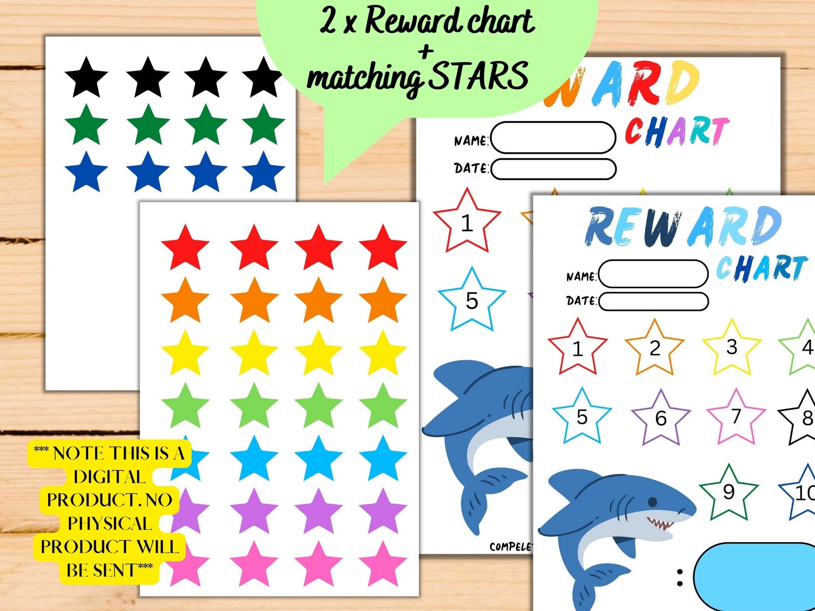 Star Chart for Kids, Potty Training Chart, Animal Reward Chart for ...