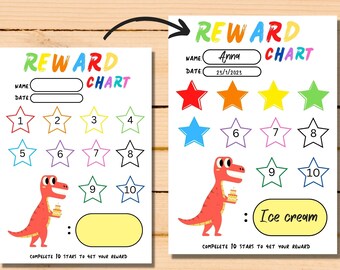 Star Chart for Kids, Potty Training Chart, Animal Reward Chart for ...