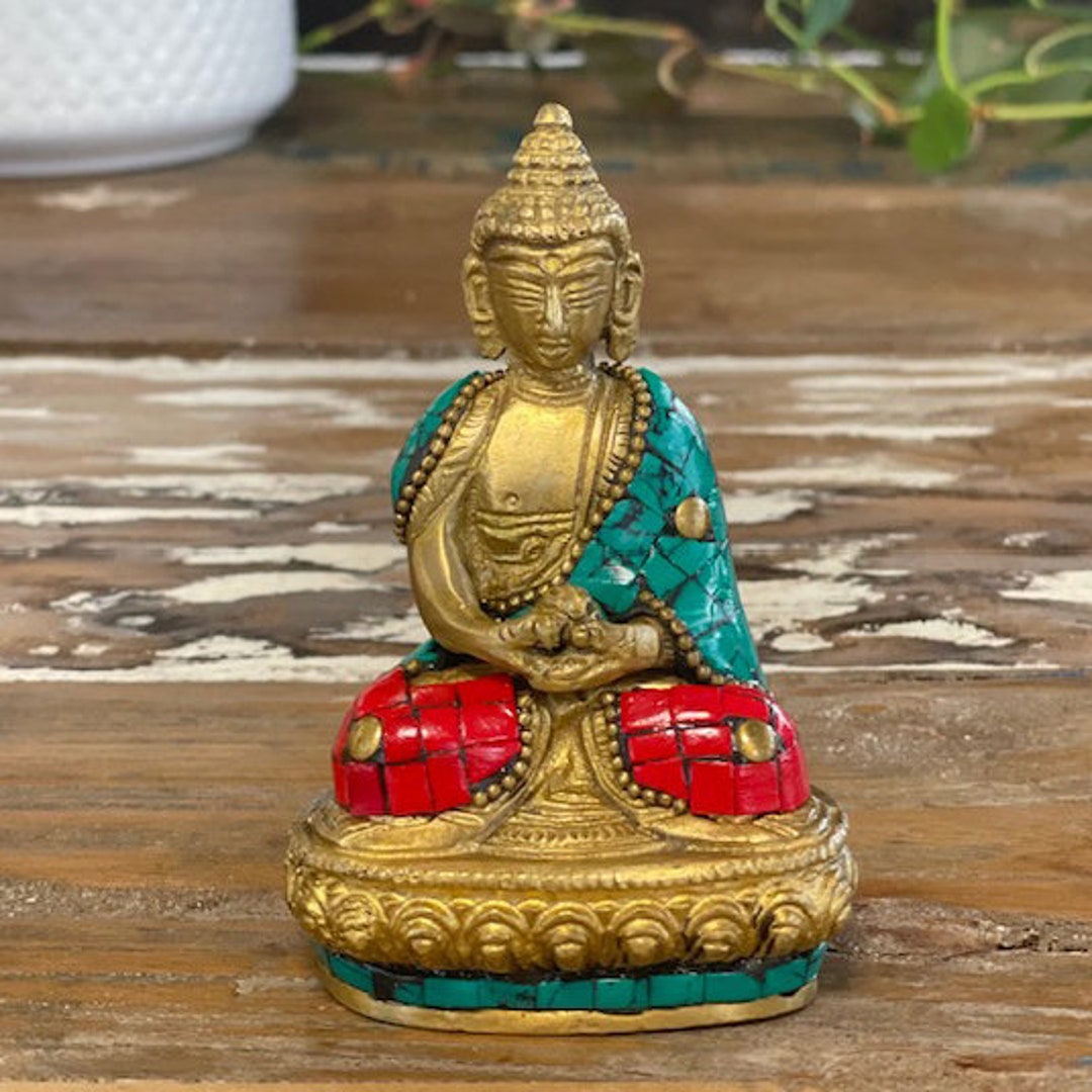 Brass Buddha Figure Blessing 15cm - Etsy
