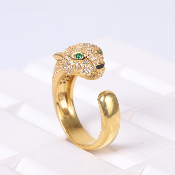 Emerald Panther Ring - Etsy