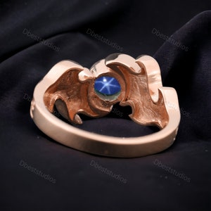 Goku Star Sapphire Vegeta Ring Dragon Ball Stacking Ring Solid Rose ...