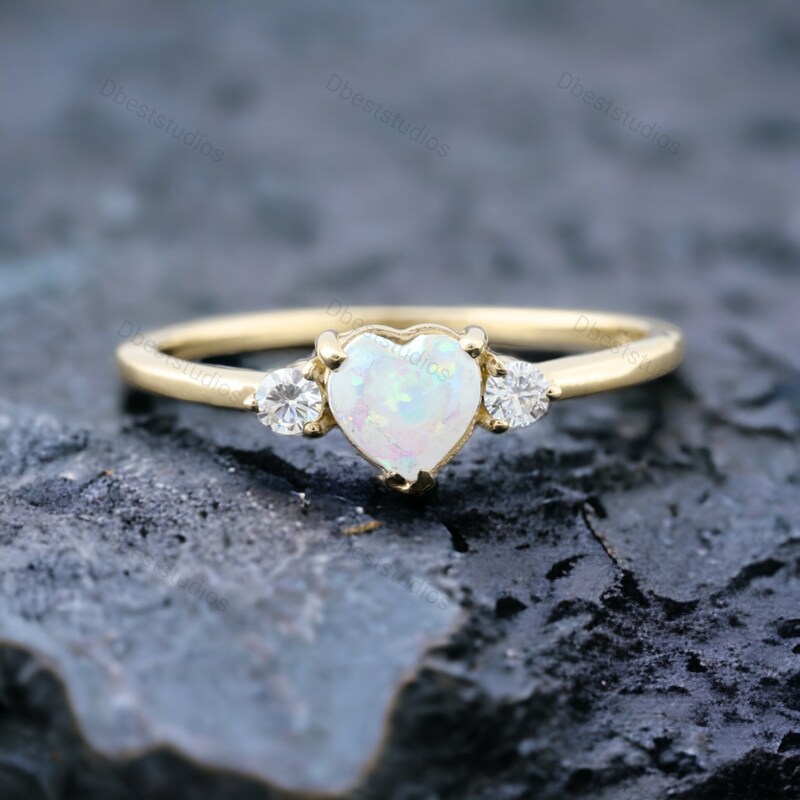 Opal Heart Ring - Etsy