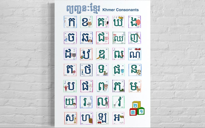 Khmer Language (cambodian) Alphabet Poster *digital Download* - Etsy