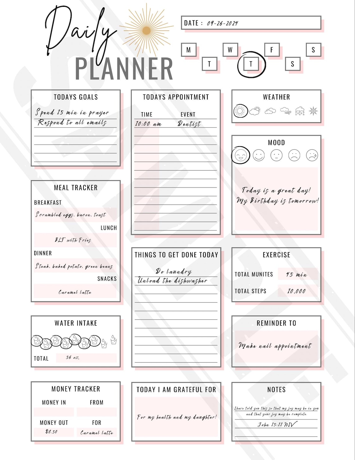Digital Daily Planner - Etsy