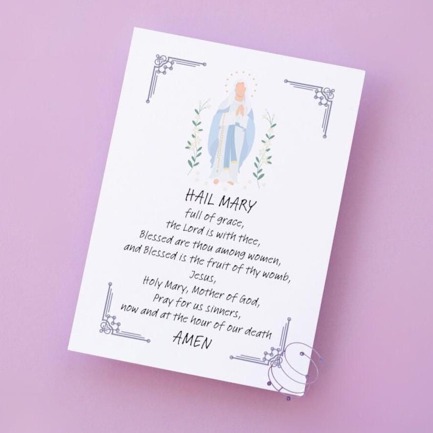 PRAYER CARDS CATHOLIC Digital Bundle, Instant Download, Printable ...