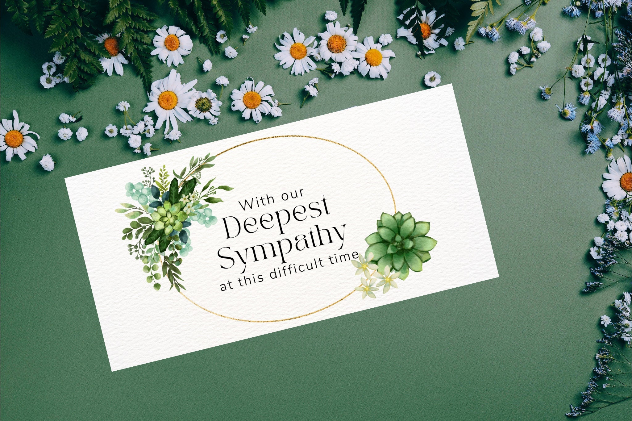 PRINTABLE With Sympathy Card SYMPATHY Card & Envelope - Etsy