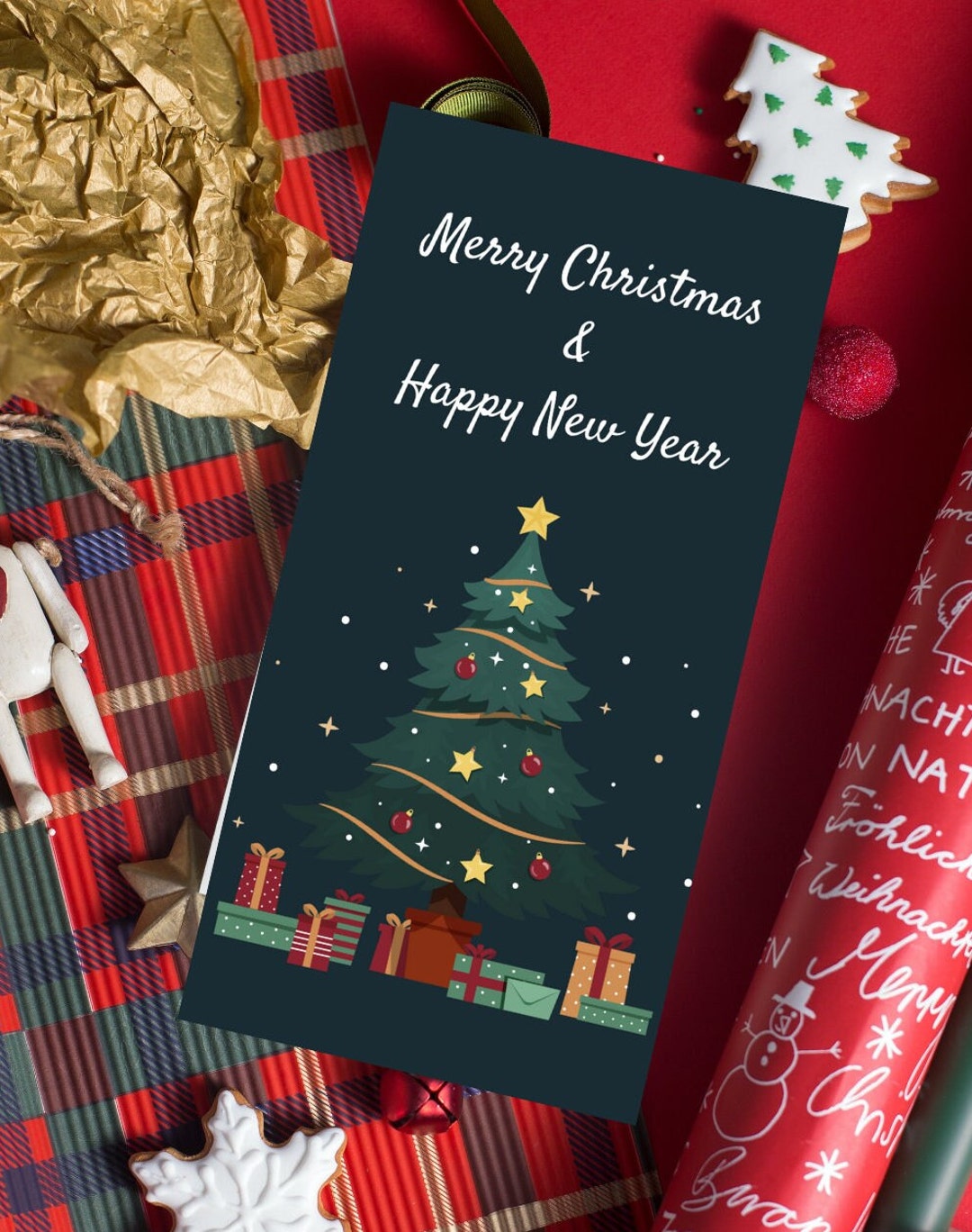 PRINTABLE Christmas Card, Christmas Card & Envelope, Printable Xmas ...