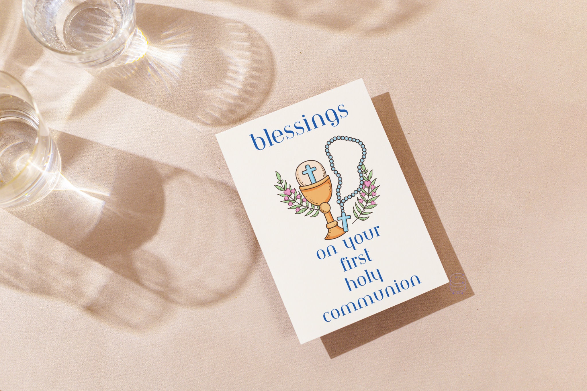 First Communion Card, PRINTABLE, Download, US LETTER Pdf, Png, A4 Pdf ...