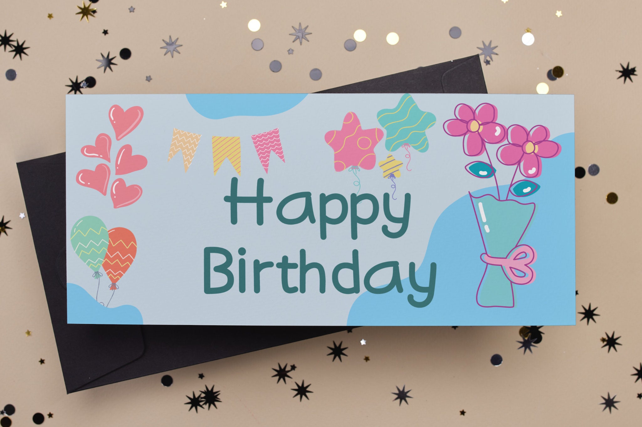 CUTE Birthday Card, PRINTABLE, Instant Download, Card & ENVELOPE ...