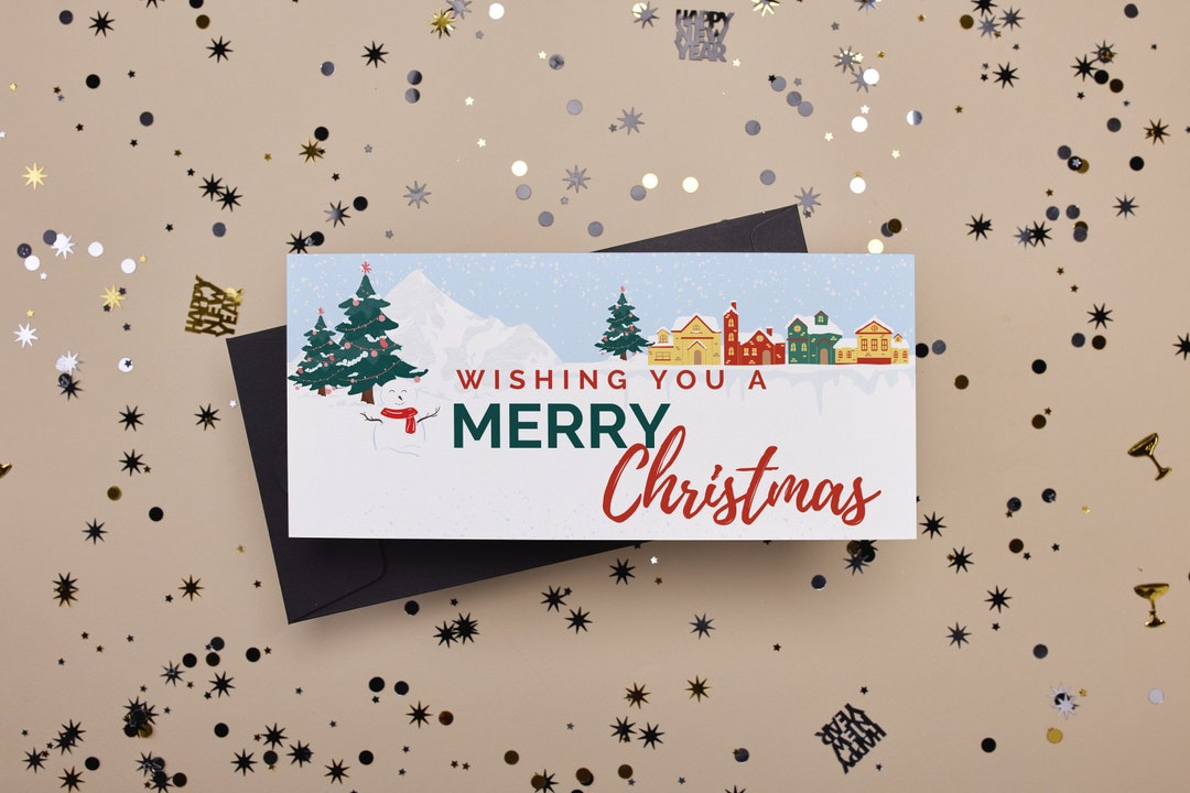 Printable Christmas Card, Christmas Card & Envelope, Printable Xmas ...