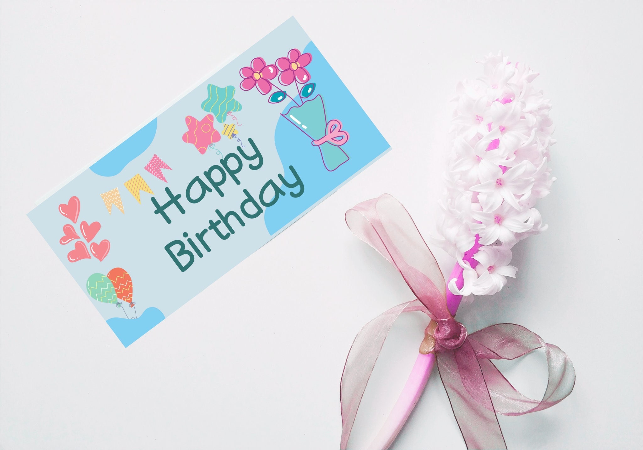 CUTE Birthday Card, PRINTABLE, Instant Download, Card & ENVELOPE ...