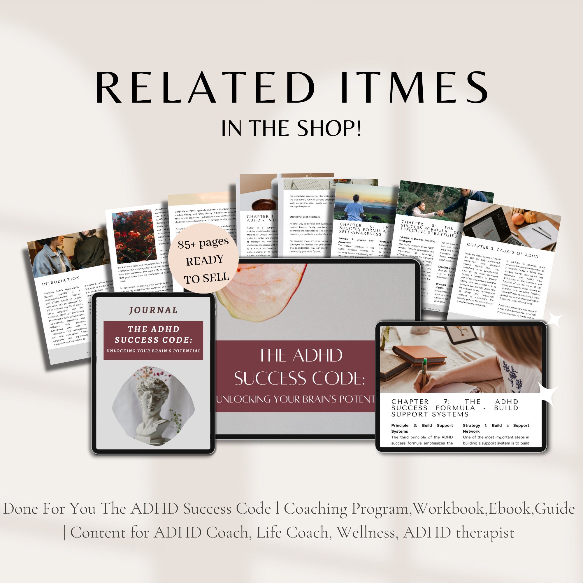 Workbook ADHD Motivation Canva Template | Printable Coaching Content ...