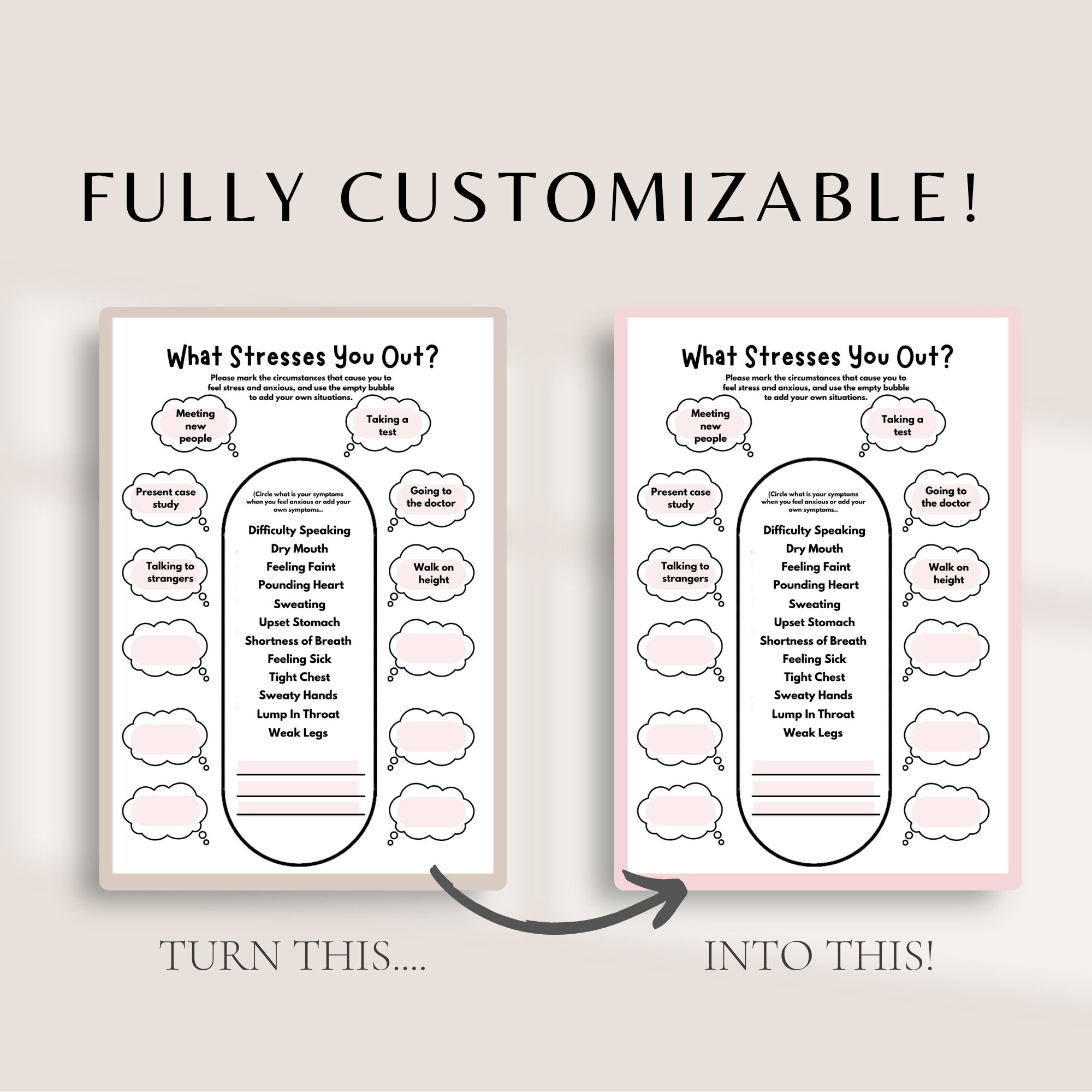 Stress Free Workbook Motivation Canva Template | Printable Coaching ...