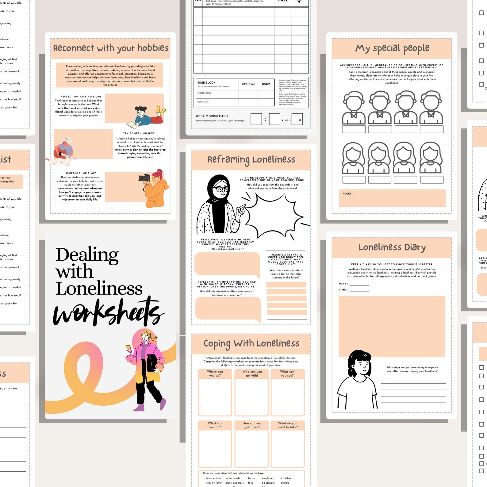 Loneliness No More Worksheets Canva Template | Printable Worksheet ...