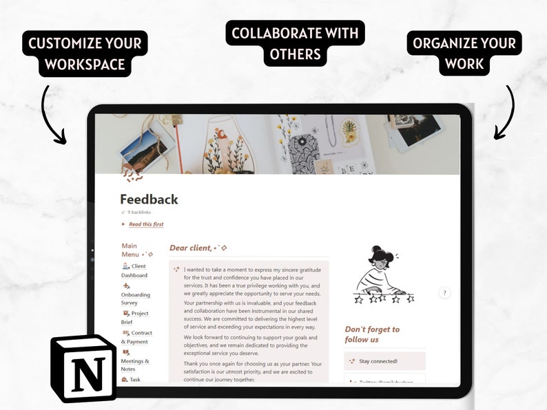 Notion Template Client Portal, Client Dashboard Project Tracker, Client ...