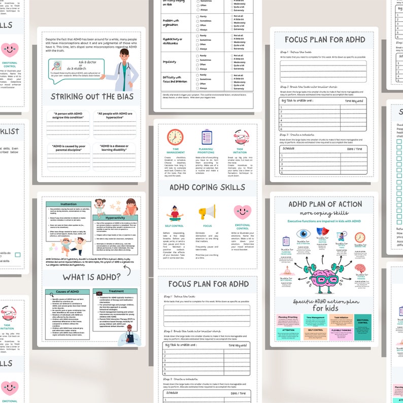 Workbook ADHD Motivation Canva Template | Printable Coaching Content ...