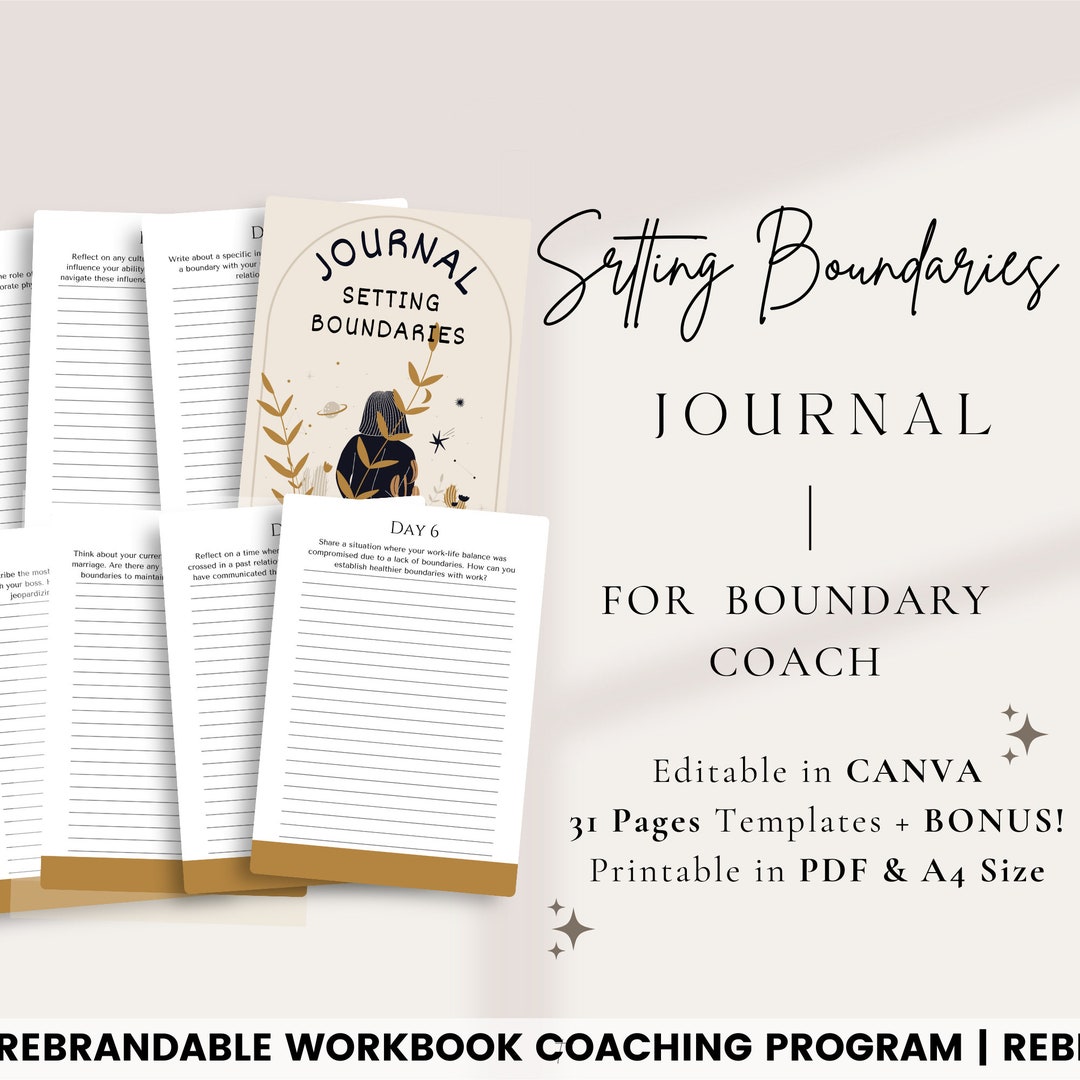 Setting Boundaries Journal Motivation Canva Template | Printable ...