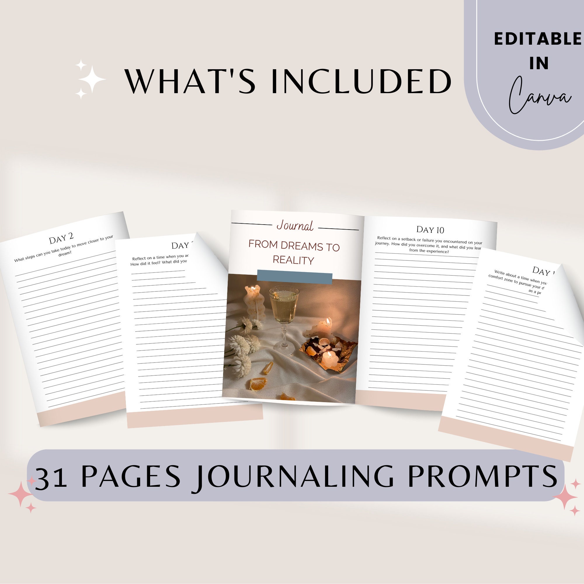 Goal Setting Dream Journal SMART Goals Canva Template - Etsy
