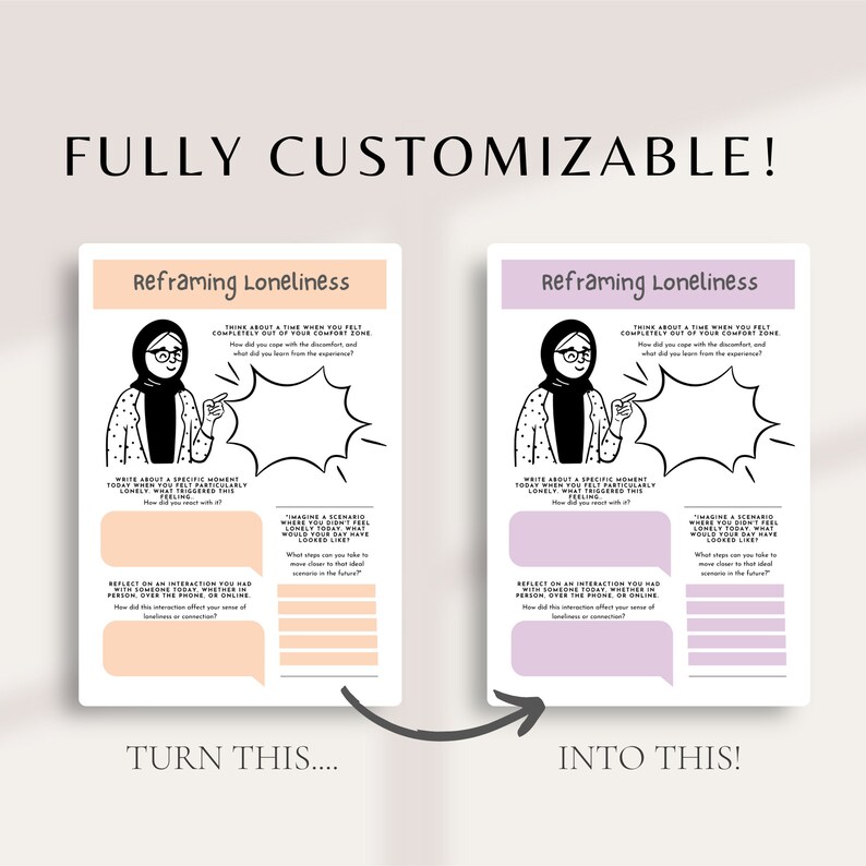 Loneliness No More Worksheets Canva Template | Printable Worksheet ...