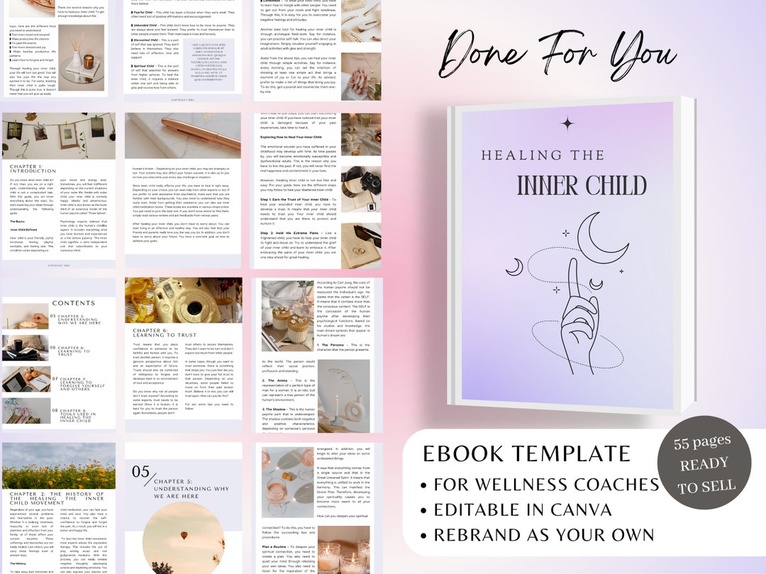 Ebook Template Canva | Healing the Inner Child Book Motivation Template ...