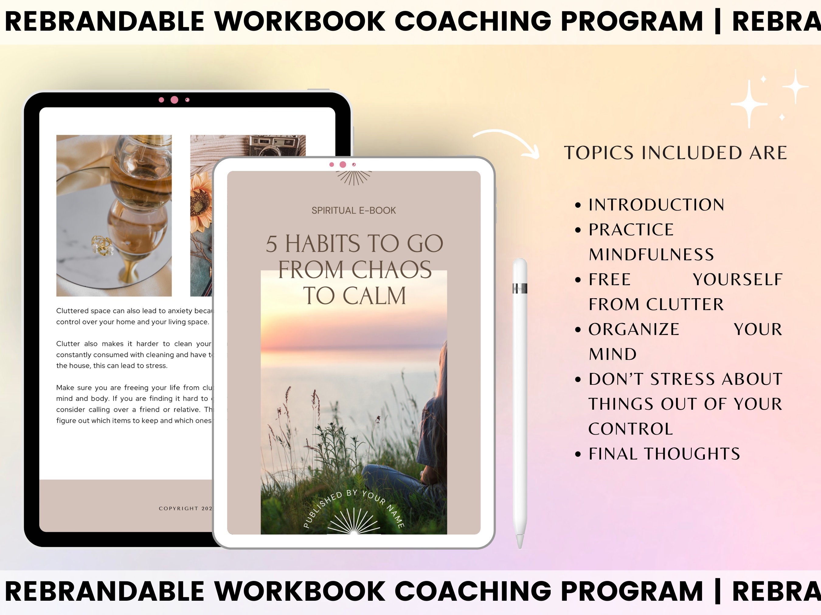 Ebook Template Canva 5 Habits to Go From Chaos to Calm Book Motivation ...